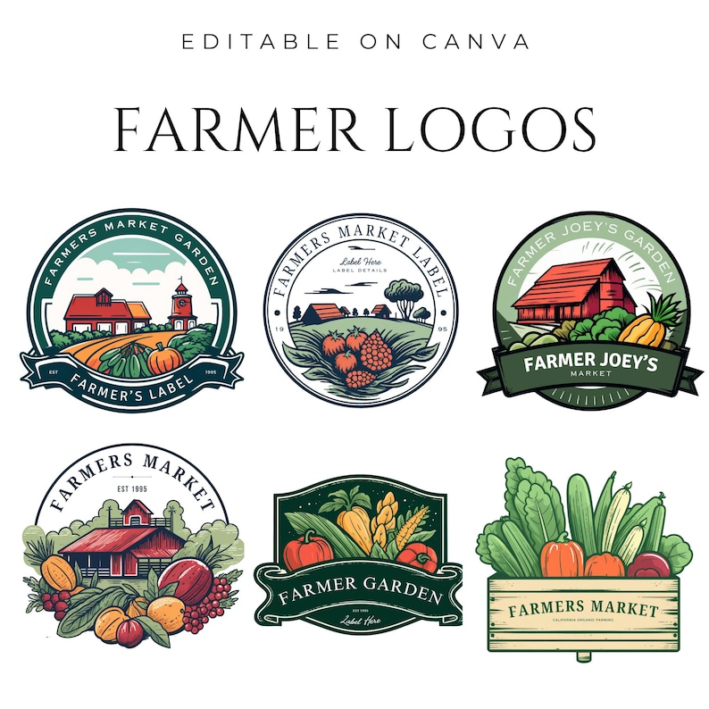 Farmer Logos Design Template Farm Business Logo Agriculture Logo ...