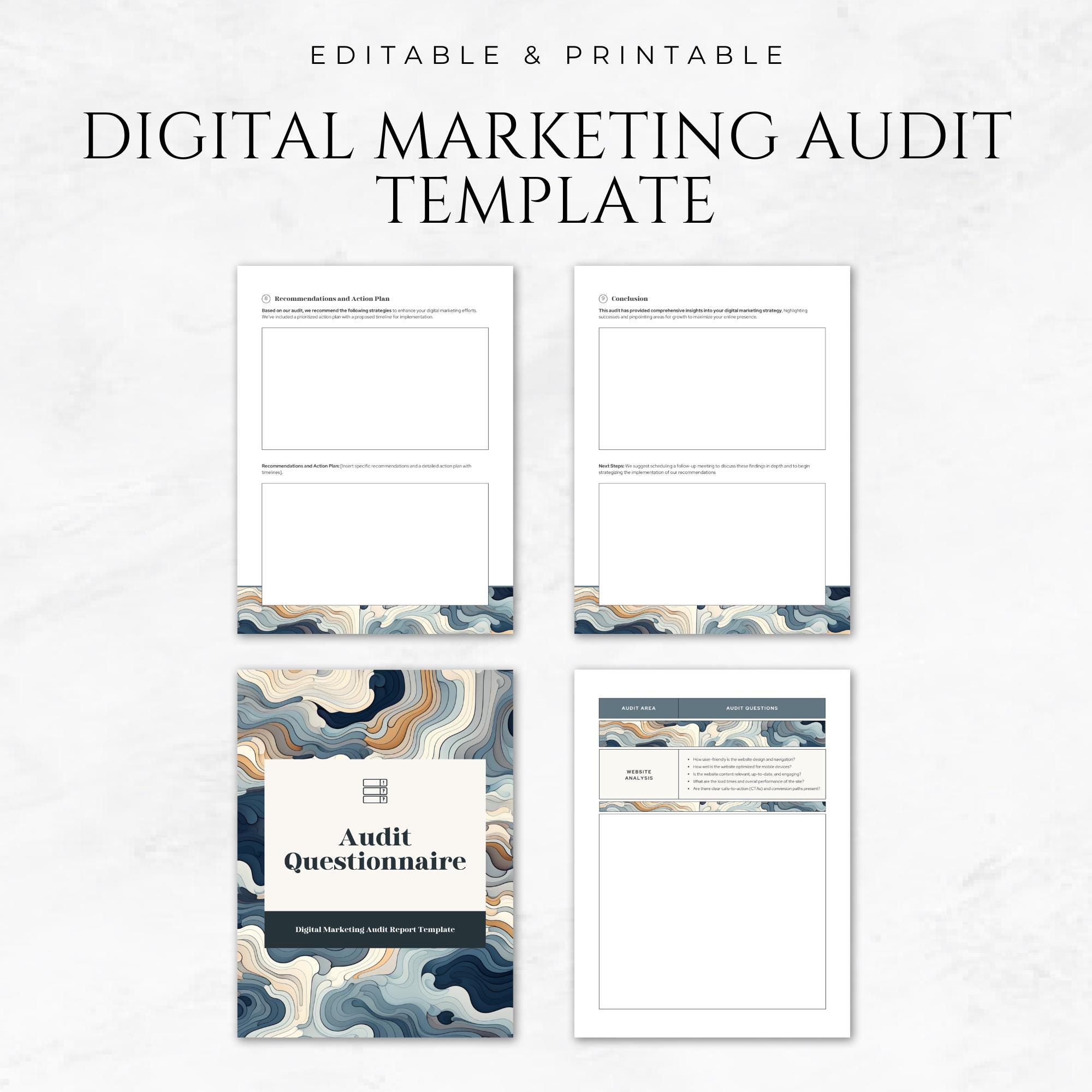 Digital Marketing Audit Report Template Printable Marketing Audit ...