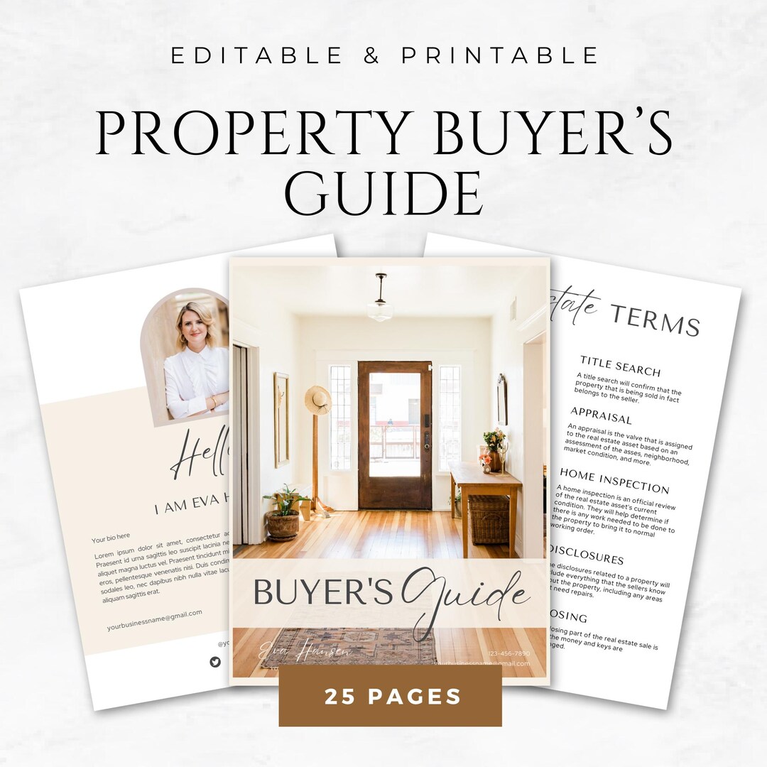 Property Buyer’s Guide Template Printable Real Estate Buyer Guide Home ...