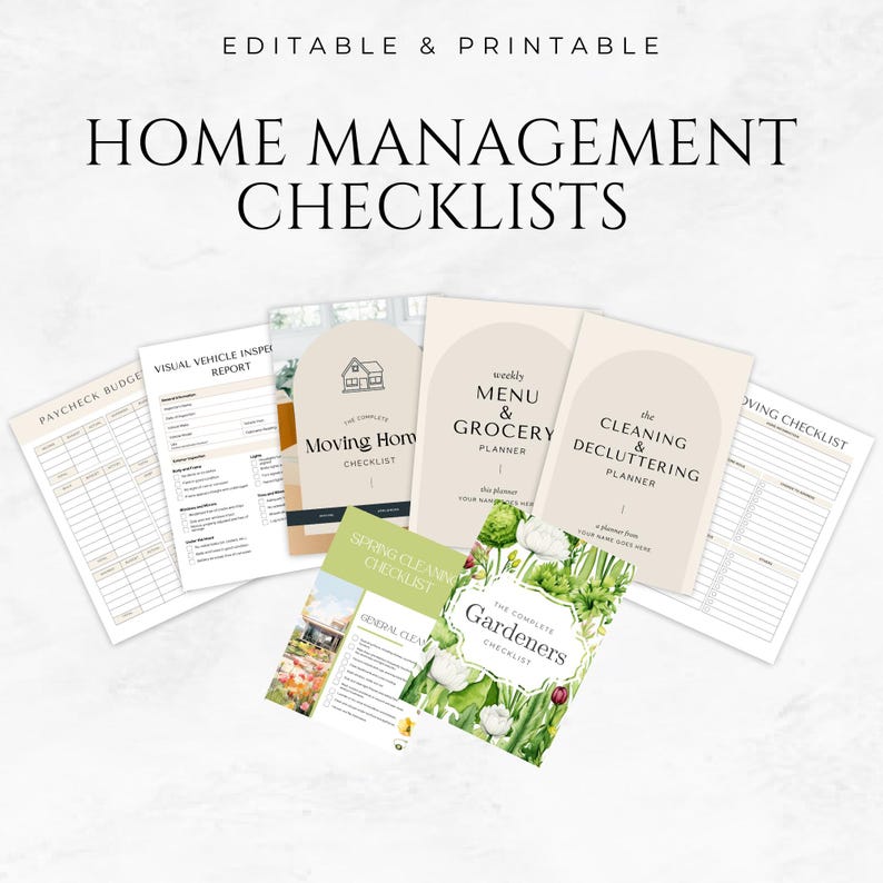 Home Management Templates Household Organizer Printables Family Chore ...