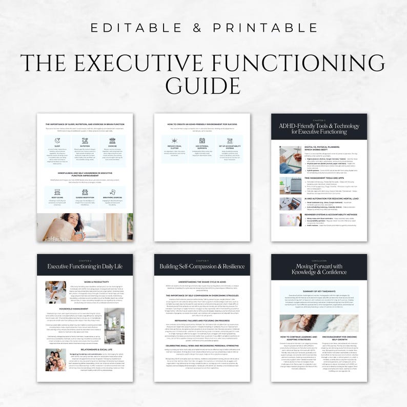 The Executive Functioning Guide Template Productivity Guide ADHD ...