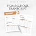 Printable Homeschool Transcript Template: Editable High School Records ...