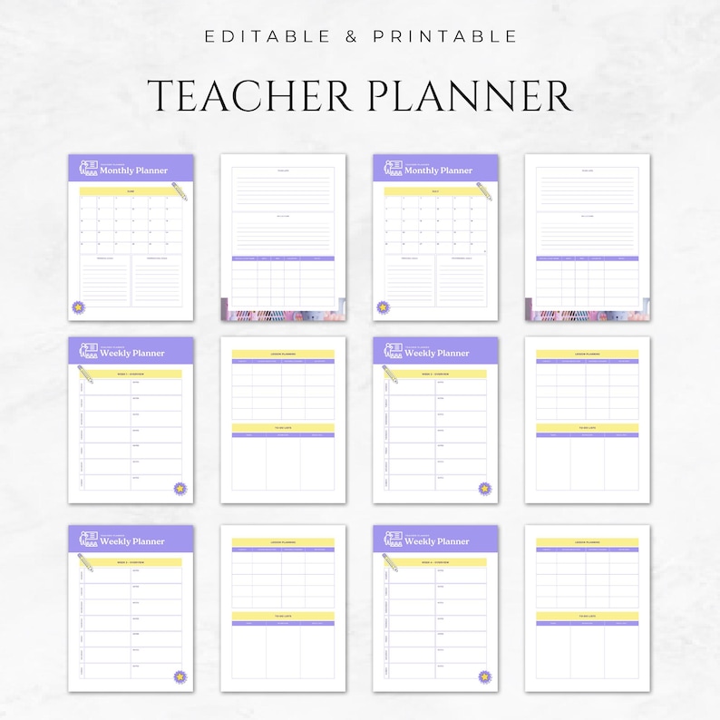 Teacher Planner Template Editable Lesson Planner Classroom Planner ...