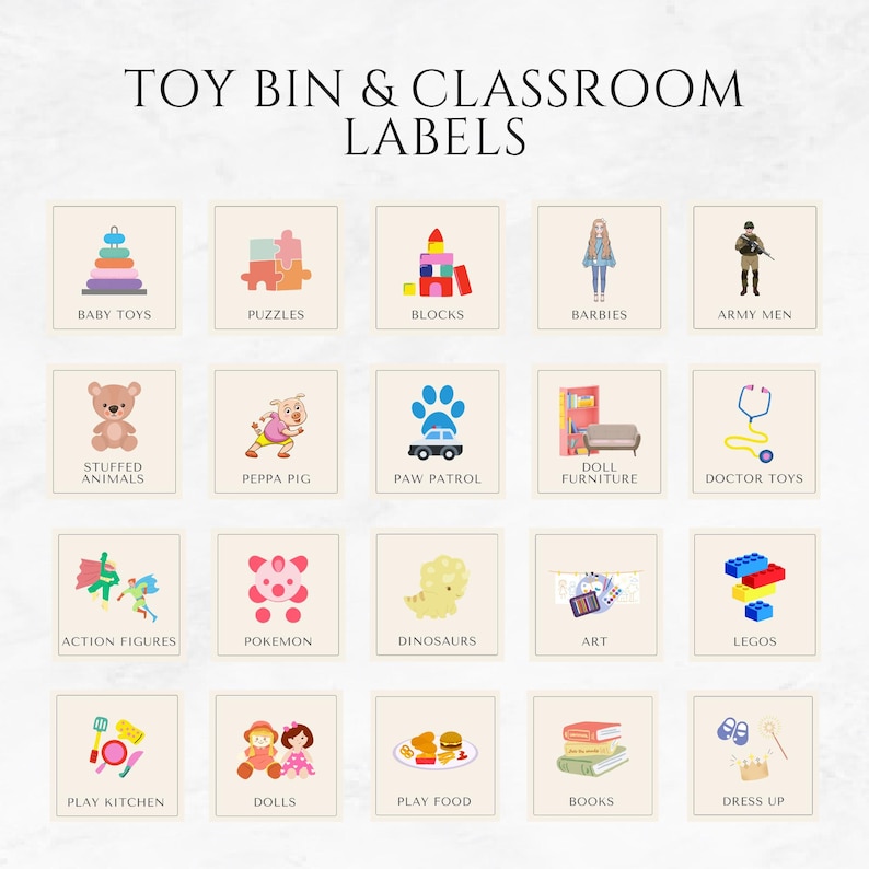 Toy Storage Labels Printable Toy Organization Labels Classroom Labels ...