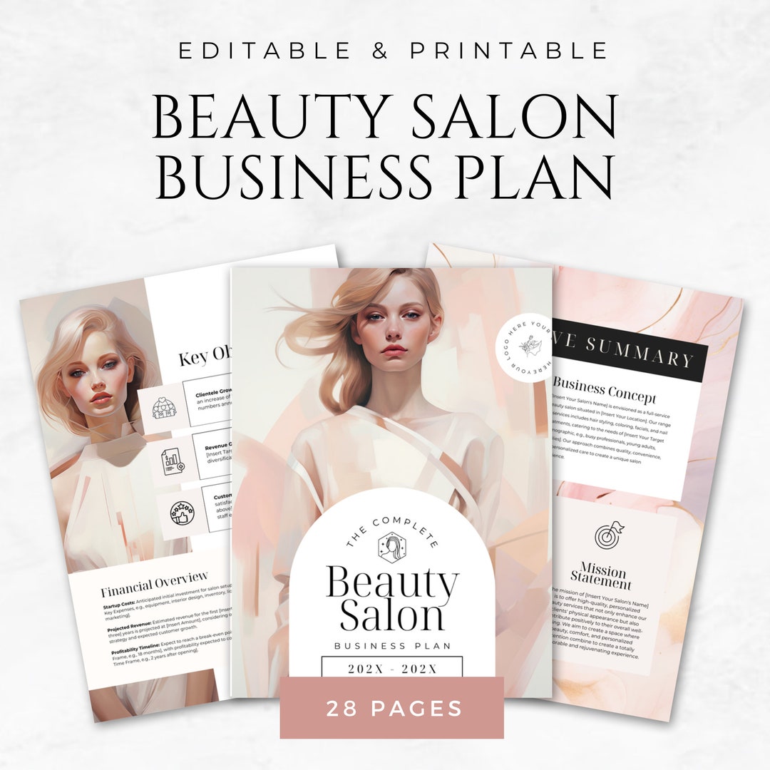 Beauty Salon Business Plan Template Salon Startup Plan Beauty Salon ...
