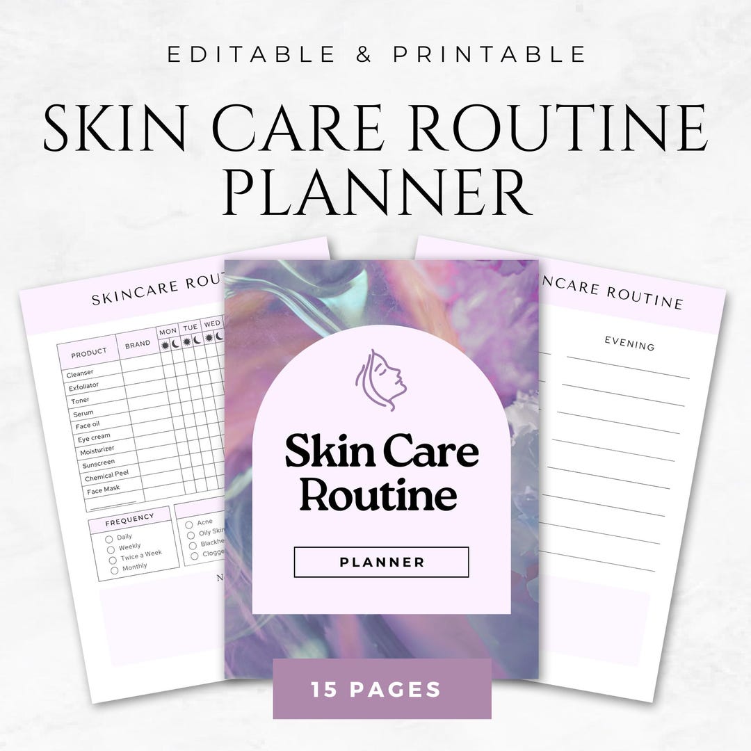 Skin Care Routine Planner Template Printable Skin Care Tracker Beauty ...