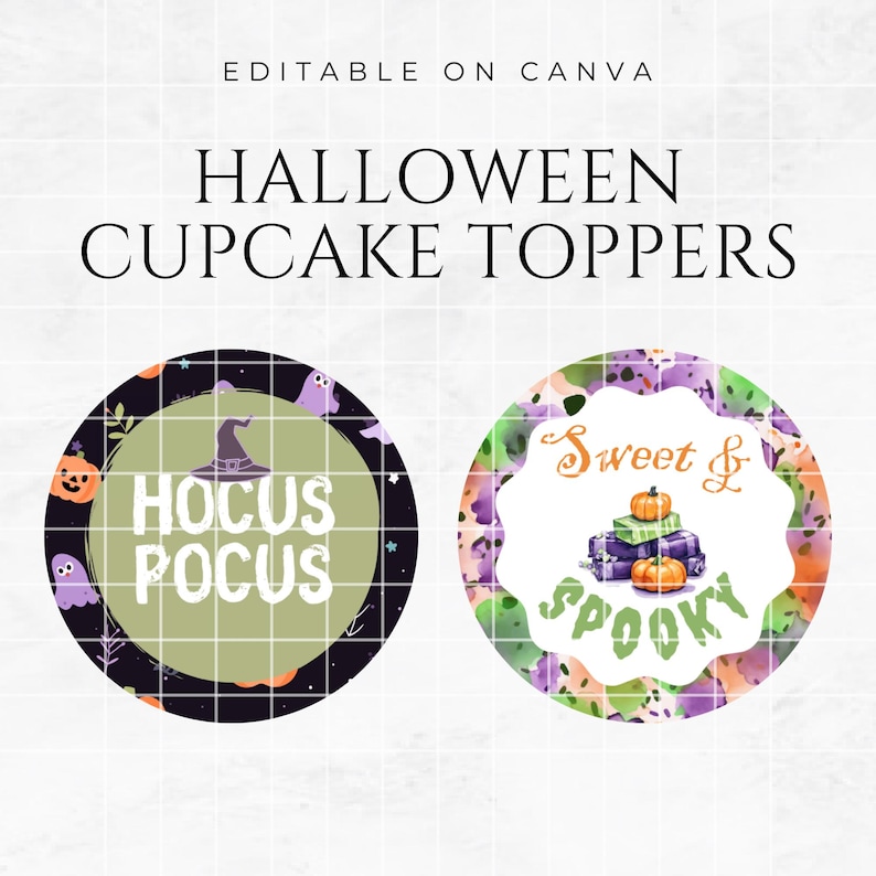 Halloween Cupcake Toppers Template Printable Halloween Food Toppers ...