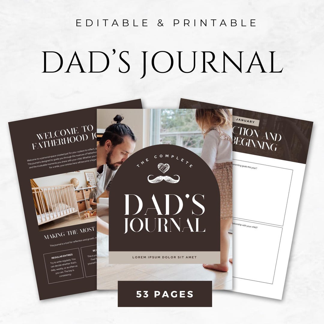 Dad Journal Template Printable Father's Day Gift Dad Memory Book ...