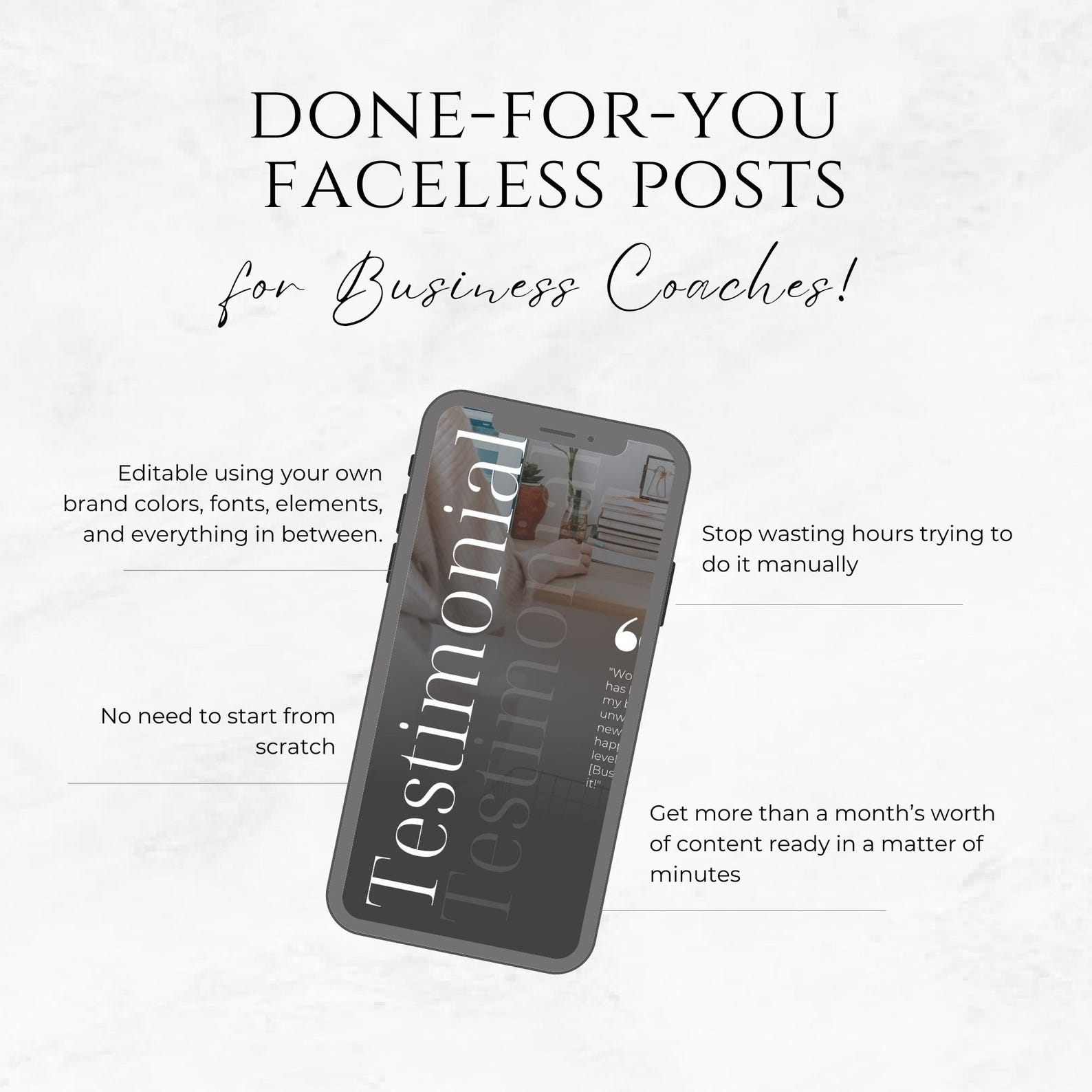 Faceless Instagram Posts Templates for Business Coaches Faceless ...