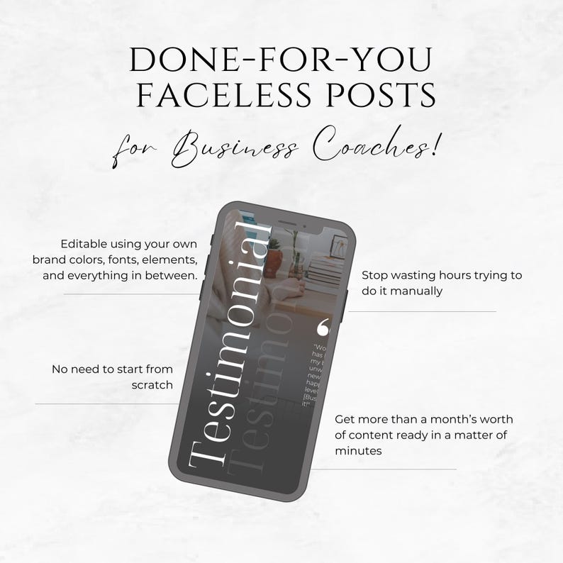 Faceless Instagram Posts Templates for Business Coaches Faceless ...