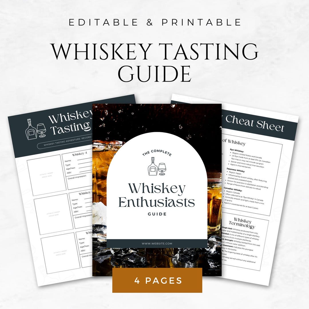 Whiskey Tasting Guide Template Printable Whiskey Enthusiasts Guide ...