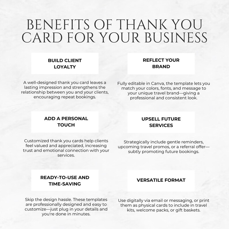 Travel Agent Thank You Card Template: Editable Client Appreciation ...