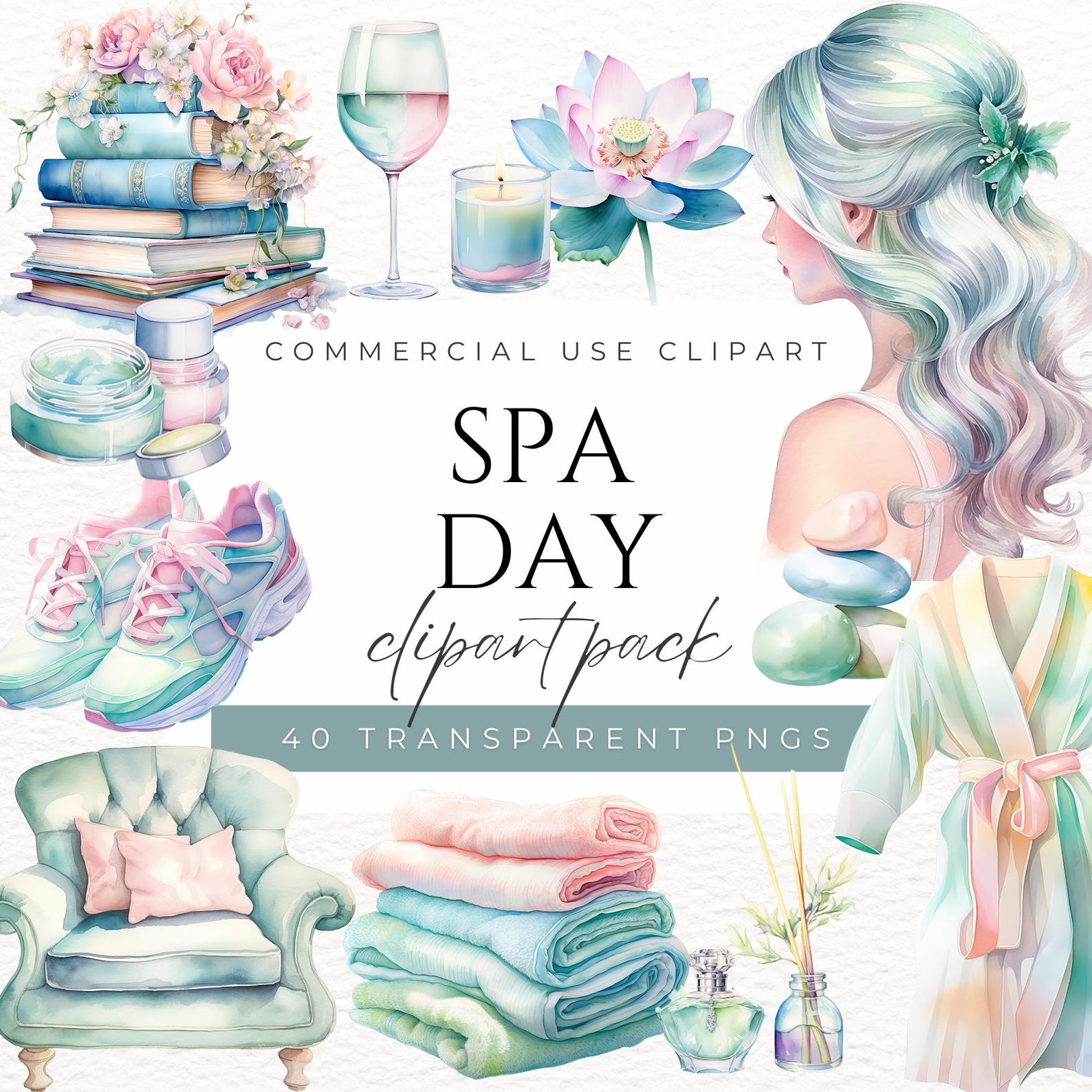 Spa Day Clipart Self-care Clipart Wellness Clipart Beauty Clipart ...