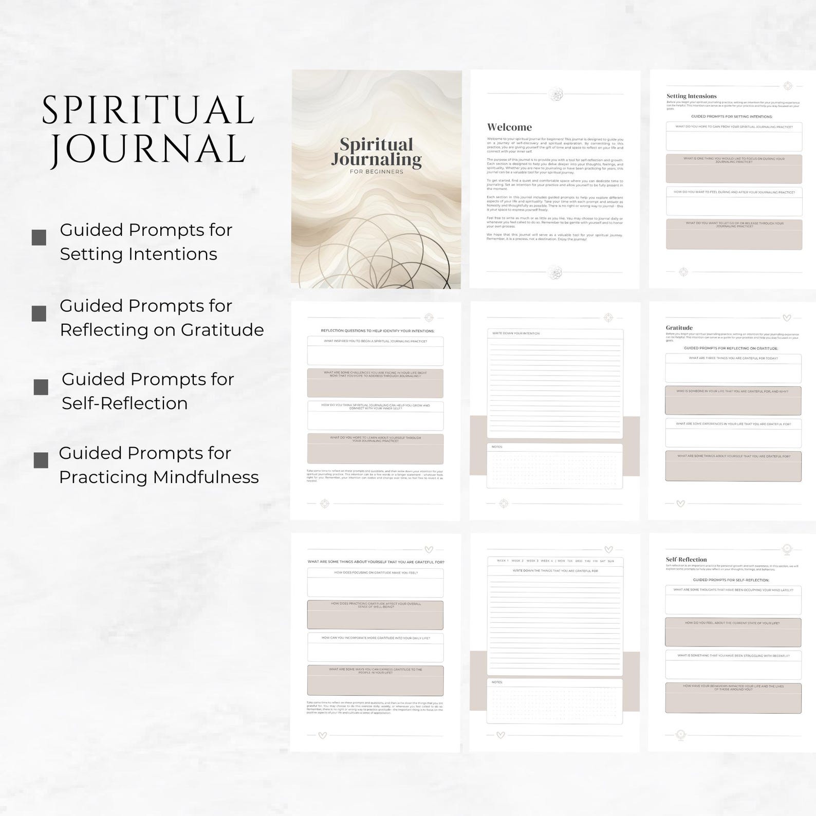 Spiritual Journal Template Printable Spiritual Journey Workbook ...