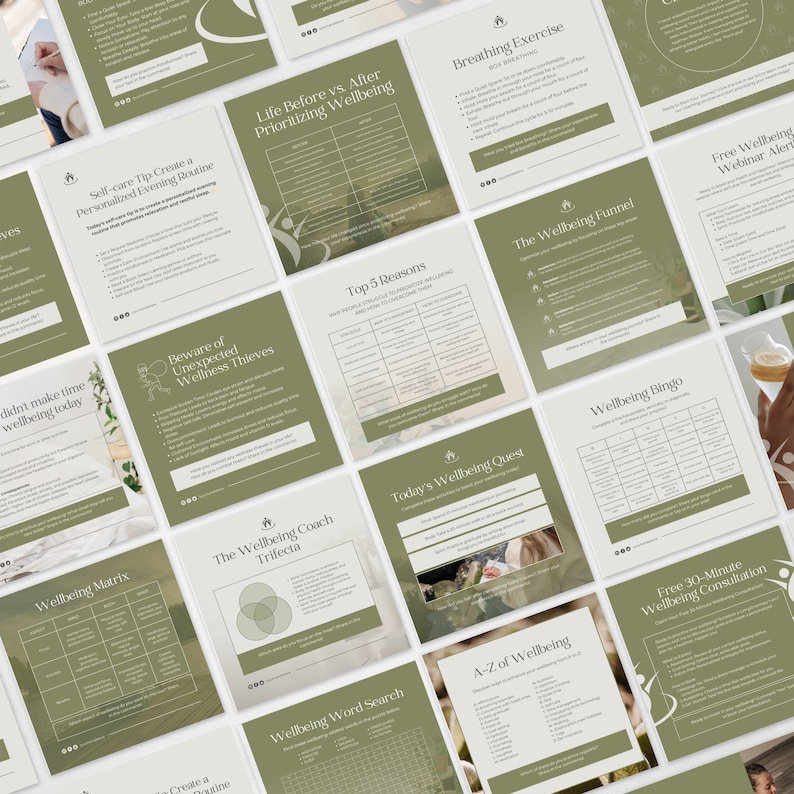 Wellness Coach Instagram Posts Templates Wellness Templates Holistic ...