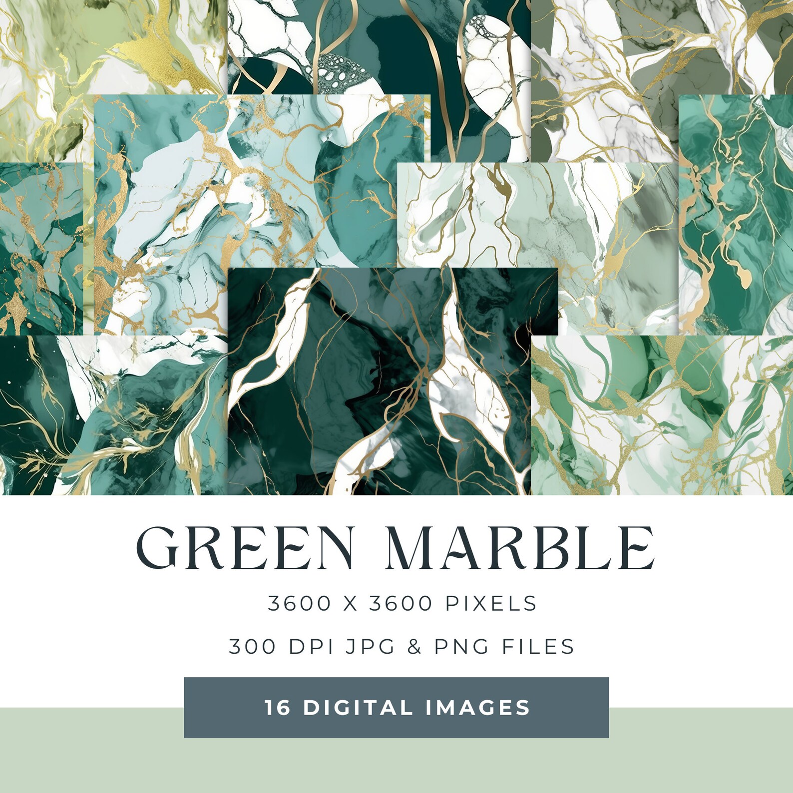 Seamless Green Marble With Elegant Gold Patterns Shades of Green Marble ...