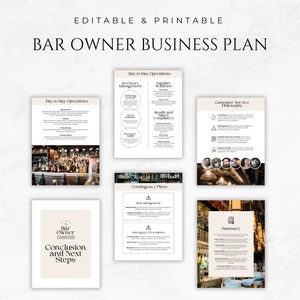 Bar Owner Business Plan Canva Template Bar Startup Plan Nightclub ...
