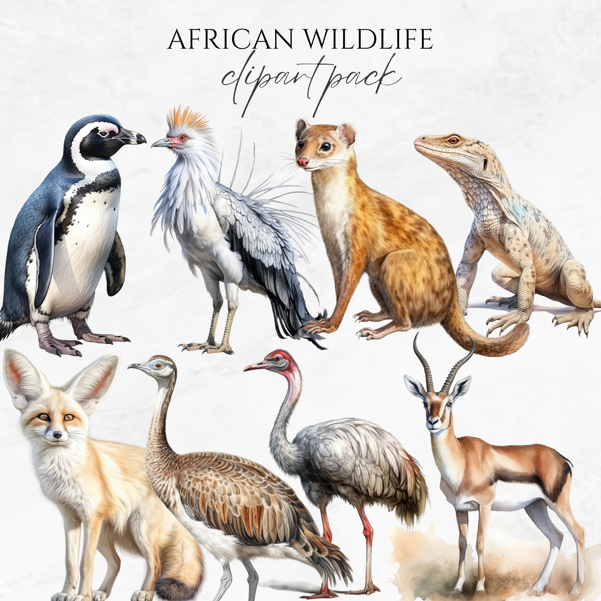 African Animals Clipart Safari Animals Clipart African Savanna Animals ...