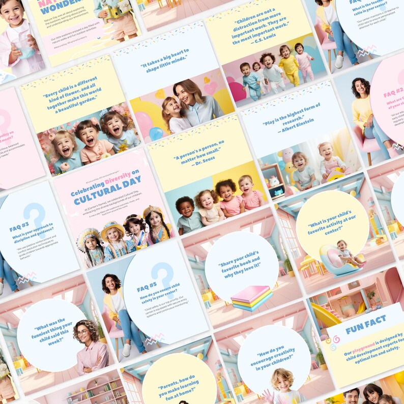 Childcare Instagram Post Templates Childcare Social Media Posts ...