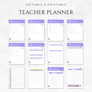 Teacher Planner Template Editable Lesson Planner Classroom Planner ...