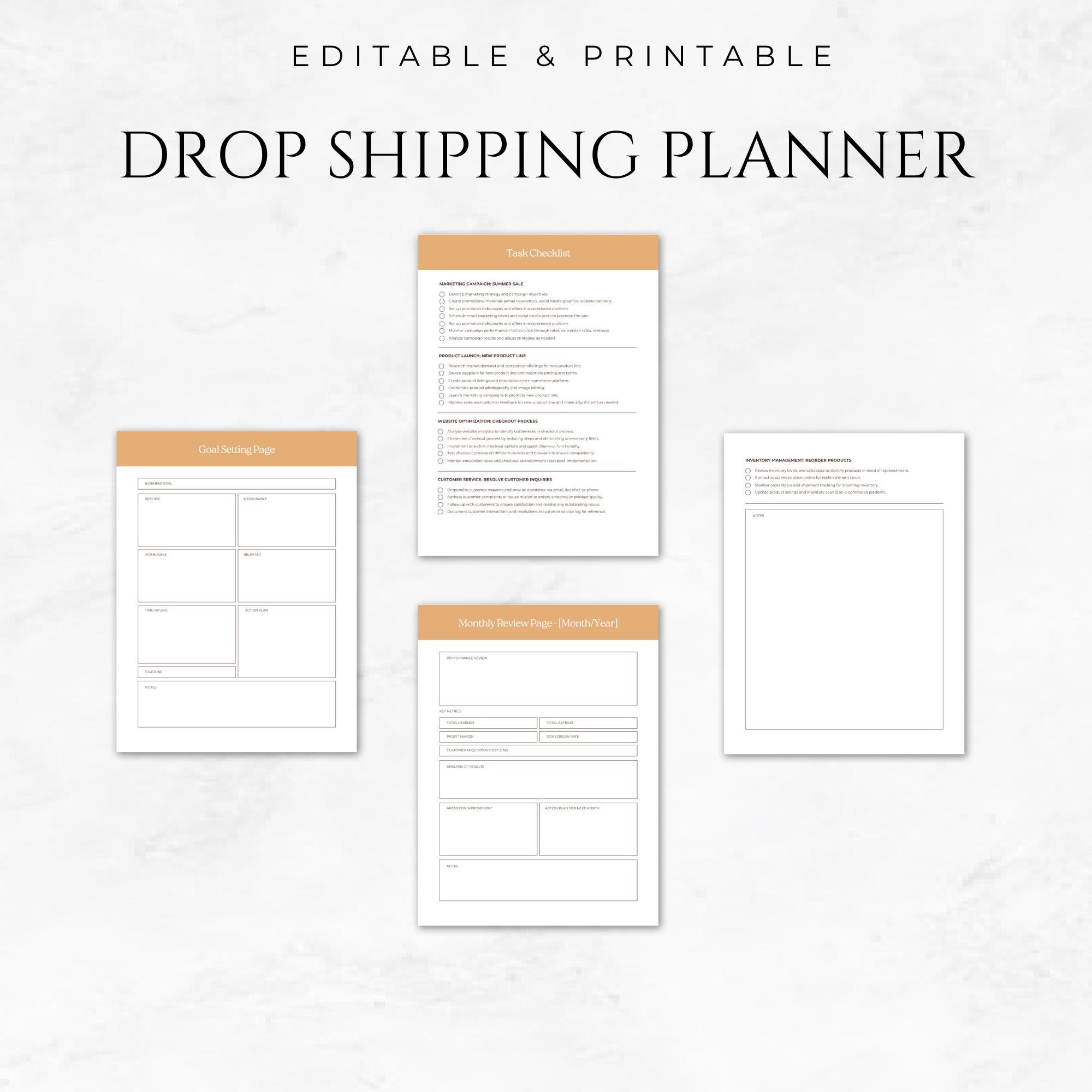 Drop Shipping Planner Canva Template Small Business Planner Ecommerce ...