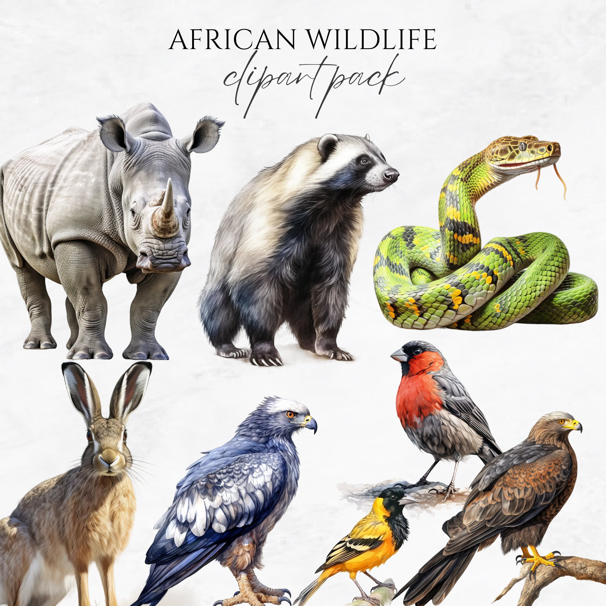 African Animals Clipart Safari Animals Clipart African Savanna Animals ...
