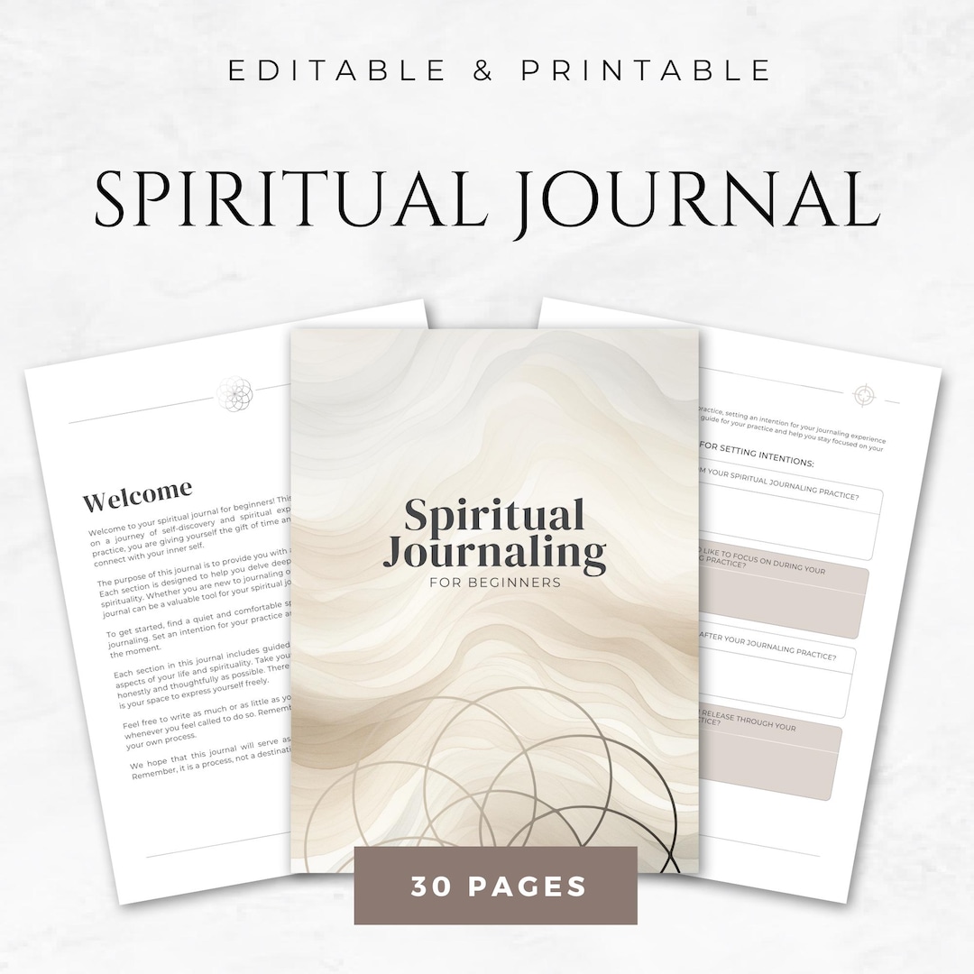 Spiritual Journal Template Printable Spiritual Journey Workbook ...