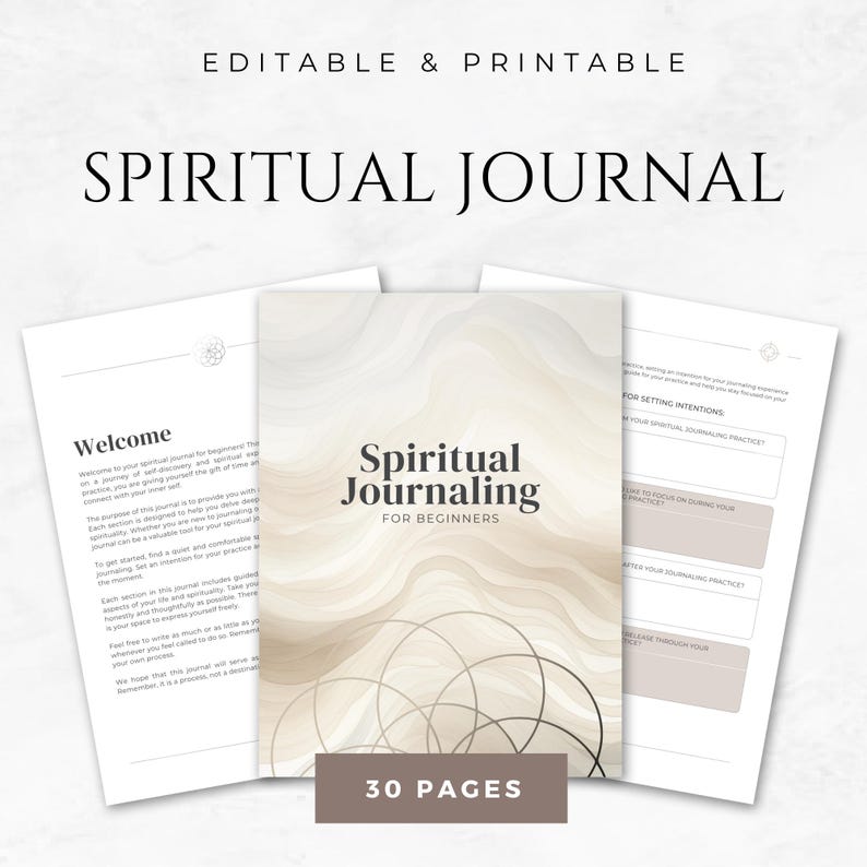 Spiritual Journal Template Printable Spiritual Journey Workbook ...