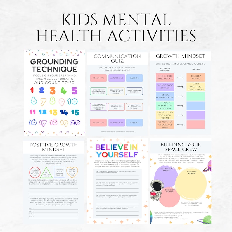 Mental Health Activities for Kids, Kids Activity Worksheets, Kids ...