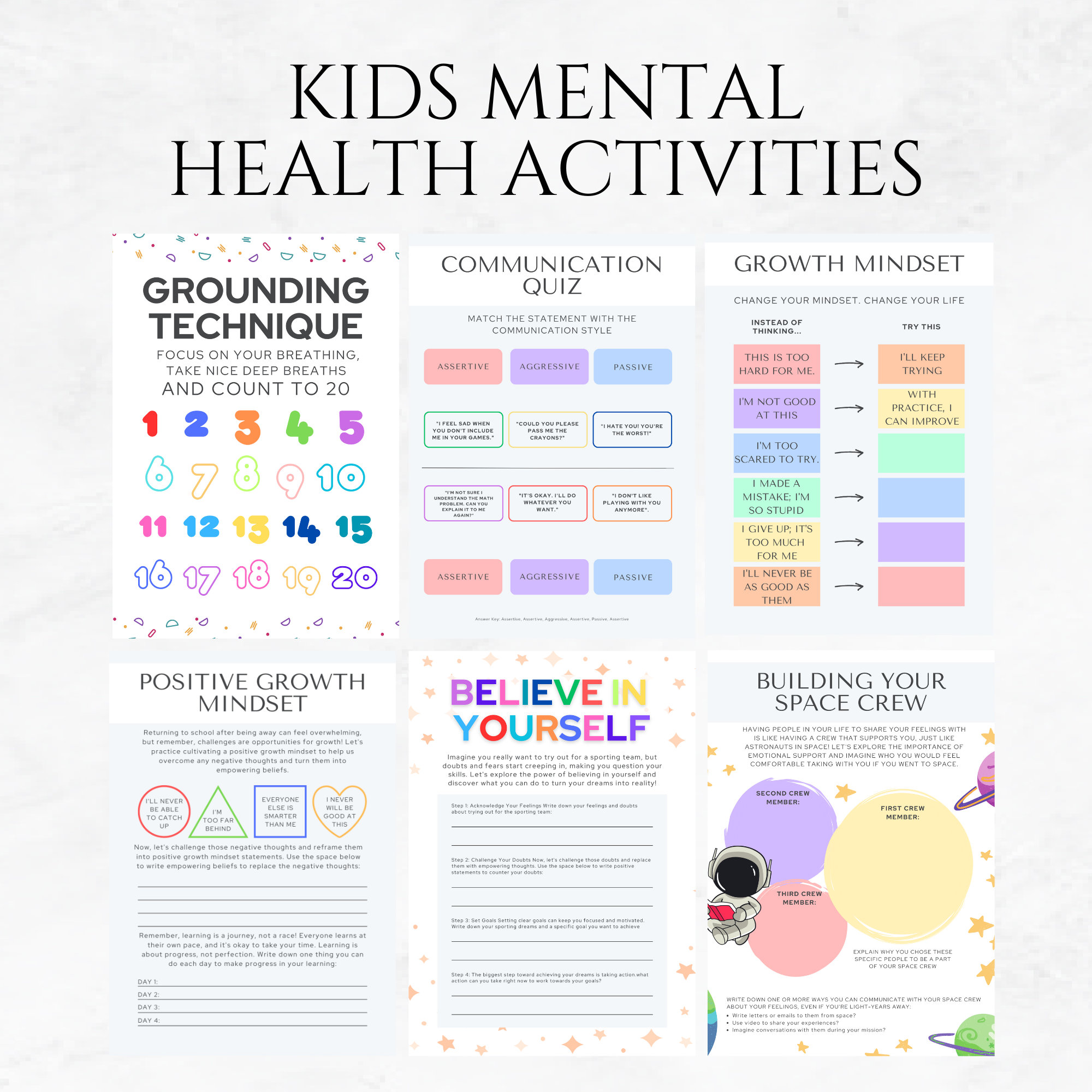 Mental Health Activities for Kids, Kids Activity Worksheets, Kids ...