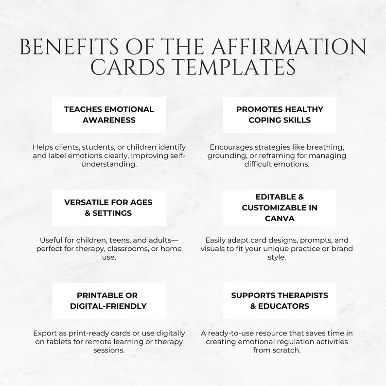 Emotional Regulation Cards Template Canva Printable Coping Skills Cards ...