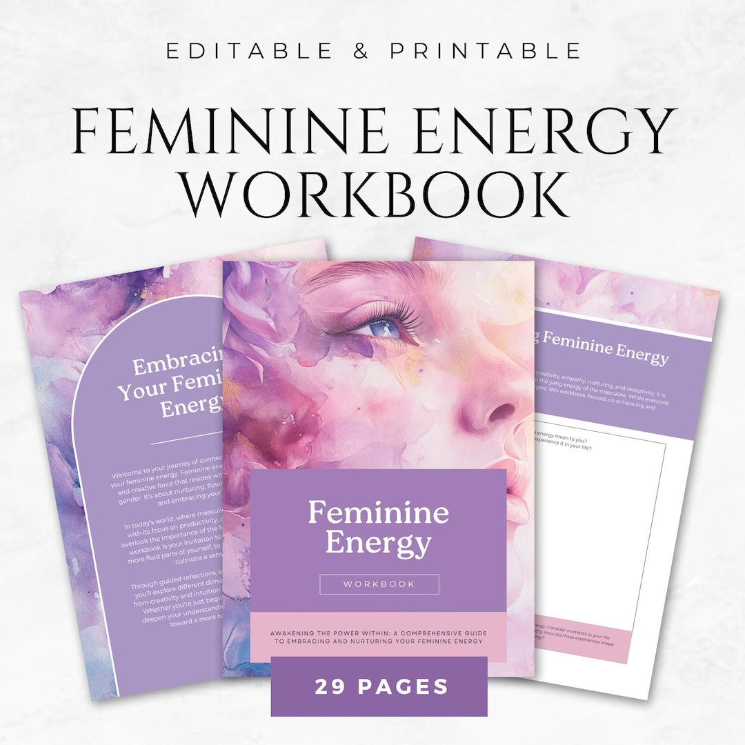 Feminine Energy Workbook Template Printable Self Love Workbook Feminine ...