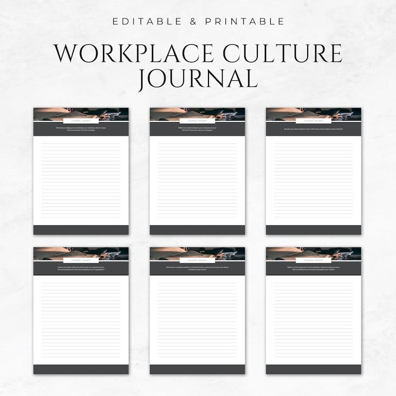Workplace Culture Journal Template Printable Team Building Journal ...