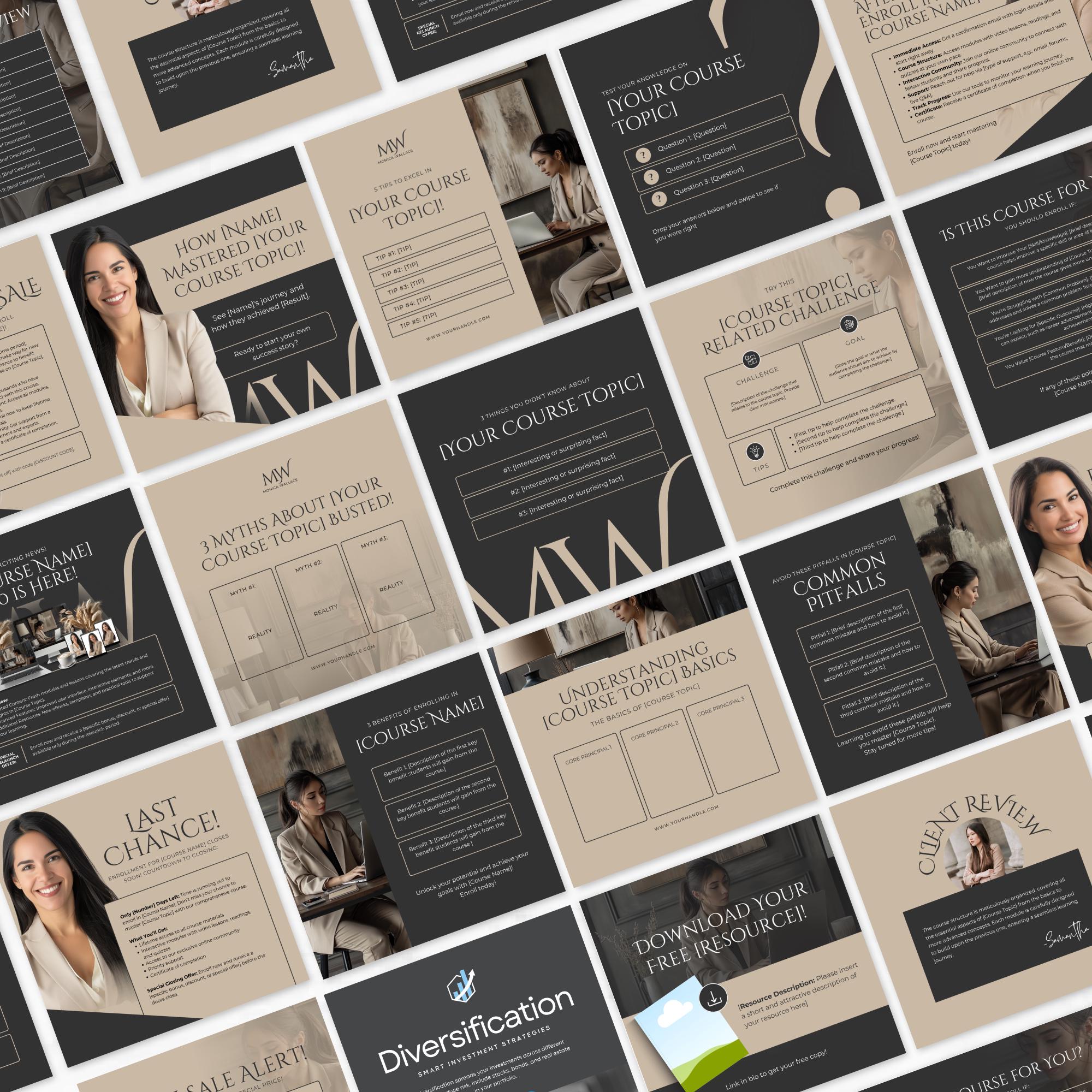Course Creators Instagram Templates Online Course Templates Webinar ...