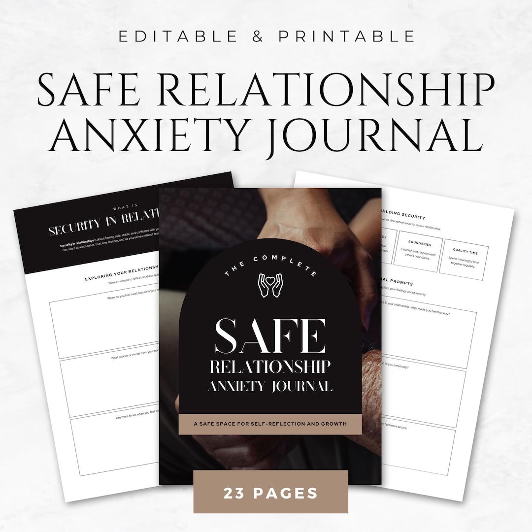 Safe Relationship Anxiety Journal Template Printable Couples Therapy ...