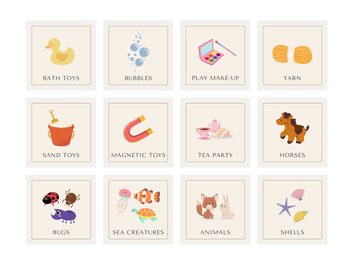 Toy Storage Labels Printable Toy Organization Labels (Download Now) - Etsy