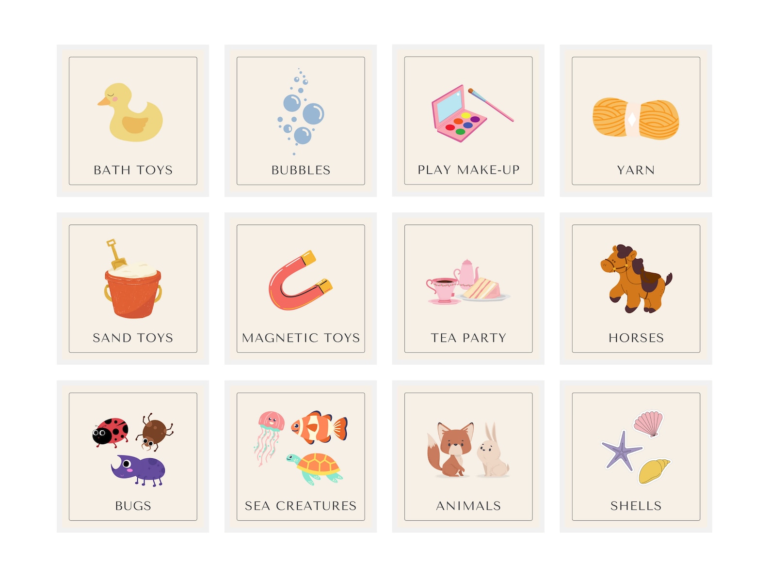 Toy Storage Labels Printable Toy Organization Labels (Download Now) - Etsy