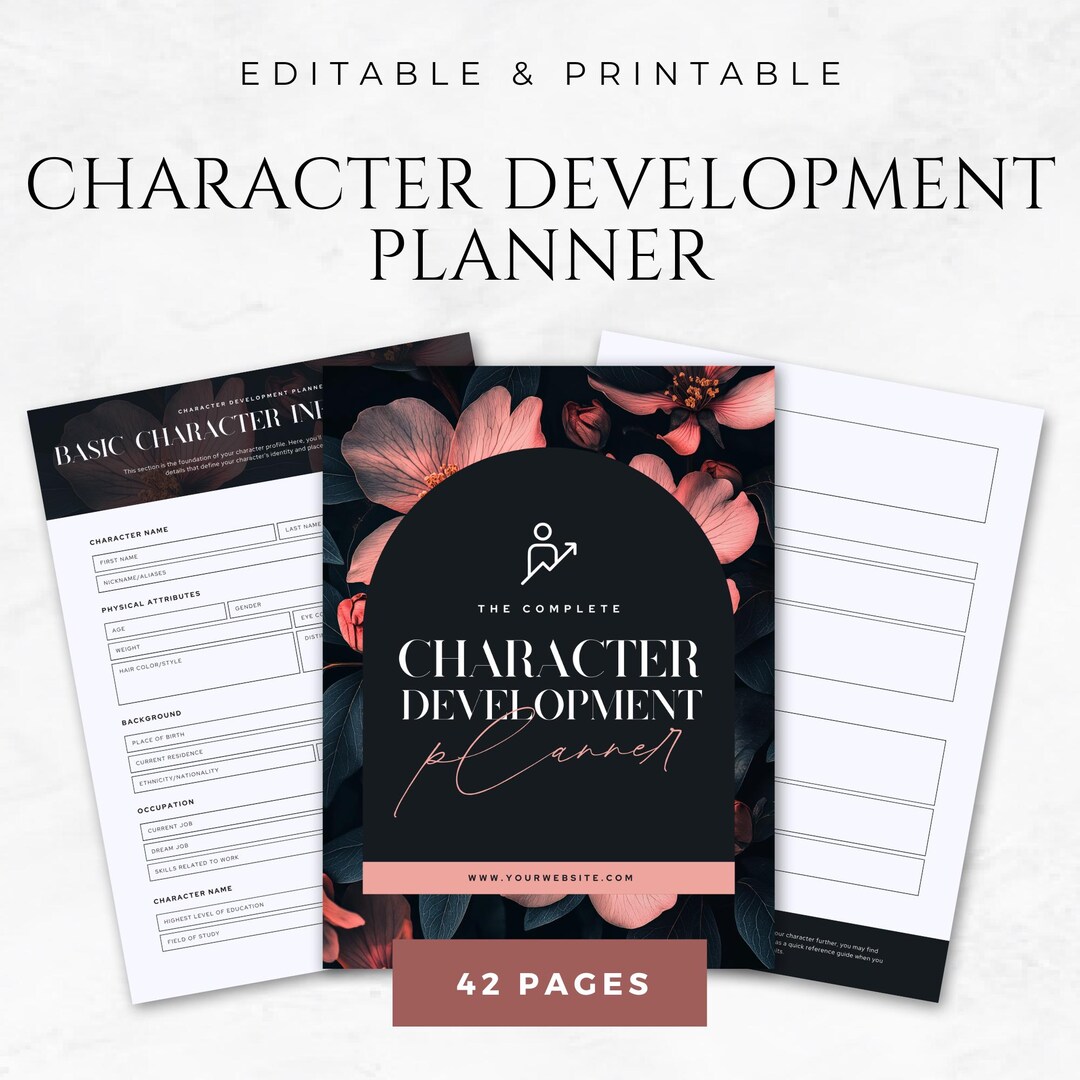 Character Development Planner Template Writing Planner Fiction Author ...