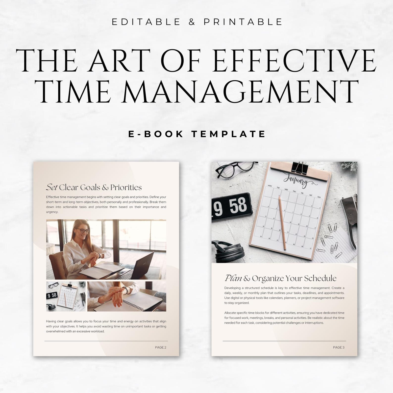 The Art of Effective Time Management Ebook Template Editable Canva Time ...