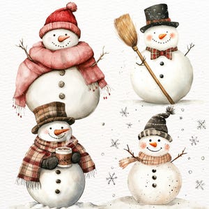 Snowman Clipart Whimsical Snowman Christmas Children’s Book Snowman ...