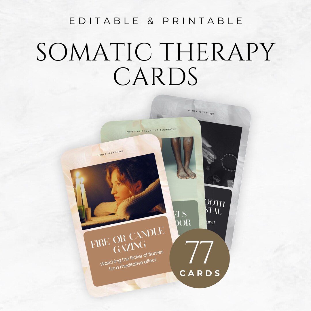 Somatic Therapy Cards Template Printable Trauma Healing Somatic Prompt ...