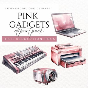 Pink Gadgets Clipart Tech Clipart Aesthetic Gadget Clipart Devices ...