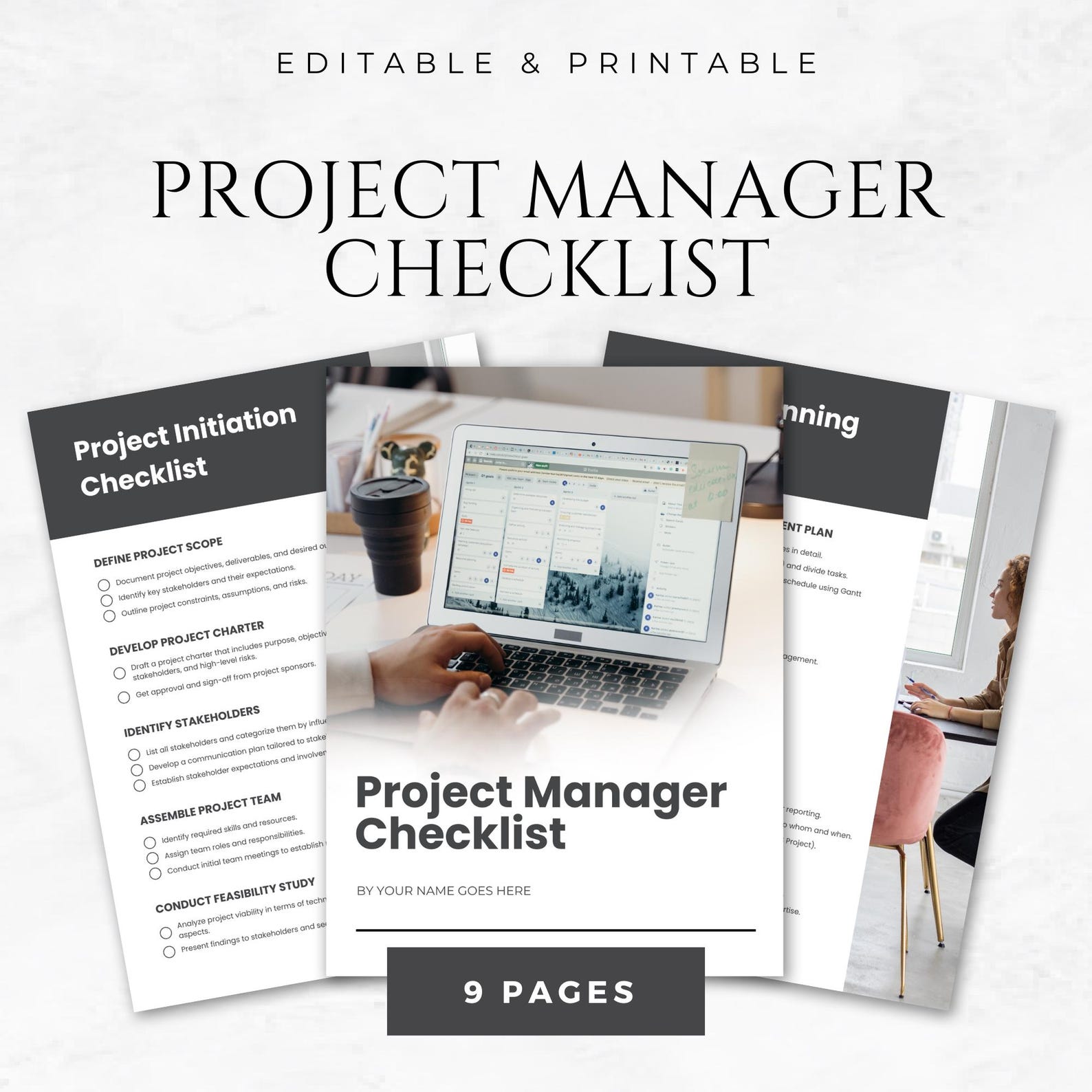 Project Manager Checklist Template Printable Project Management Canva ...