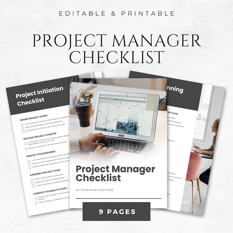 Project Manager Checklist Template Printable Project Management Canva ...