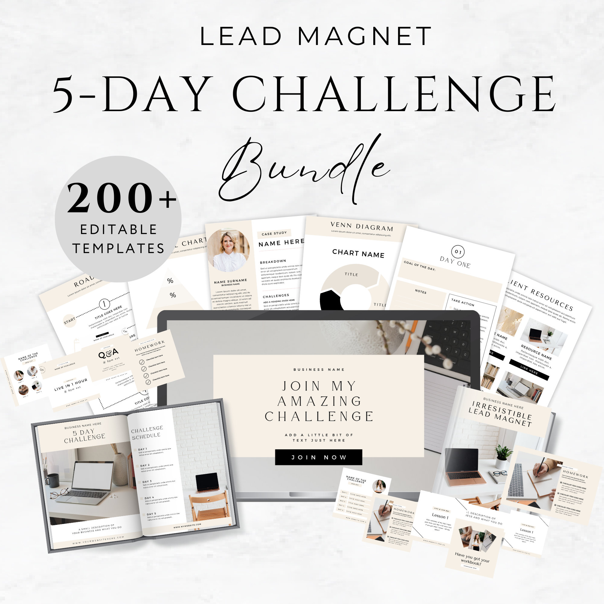 Online Challenge Lead Magnet Template Bundle, Canva Website Page, Free ...