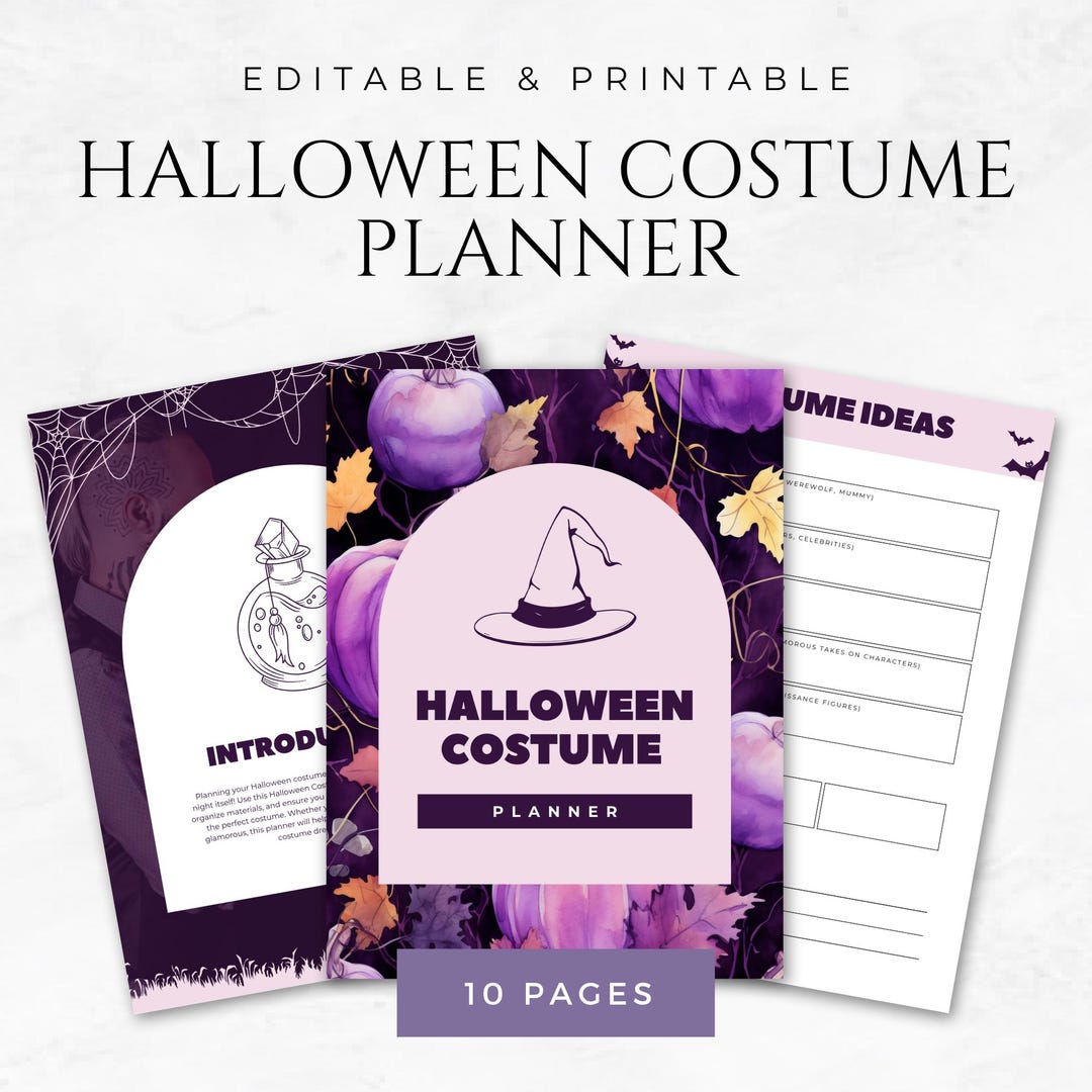 Halloween Costume Planner Printable DIY Costume Planner Costume ...