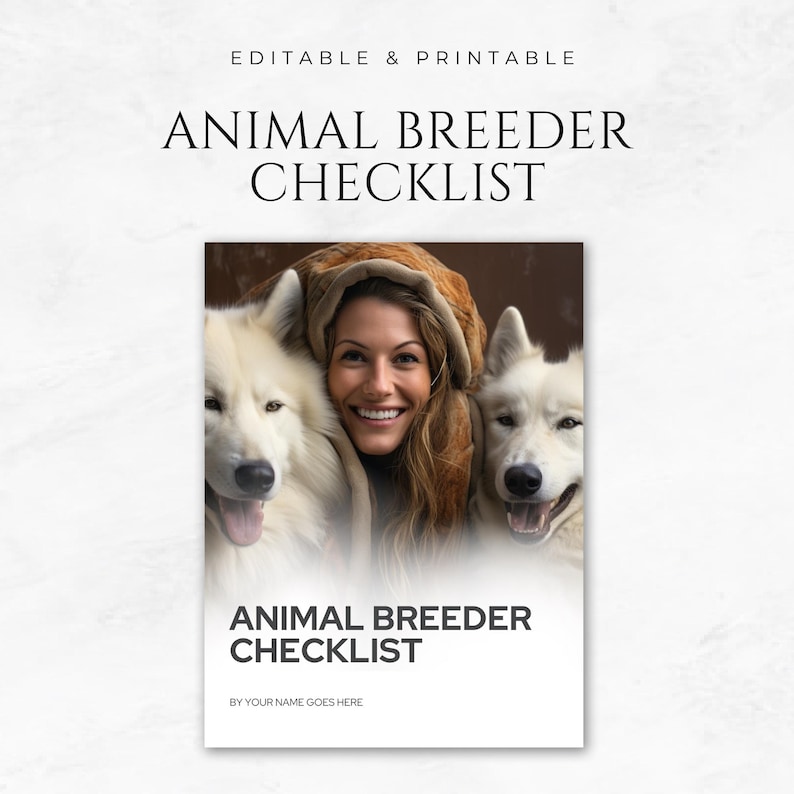 Animal Breeder Checklist Template Animal Breeding Planner Template Pet ...