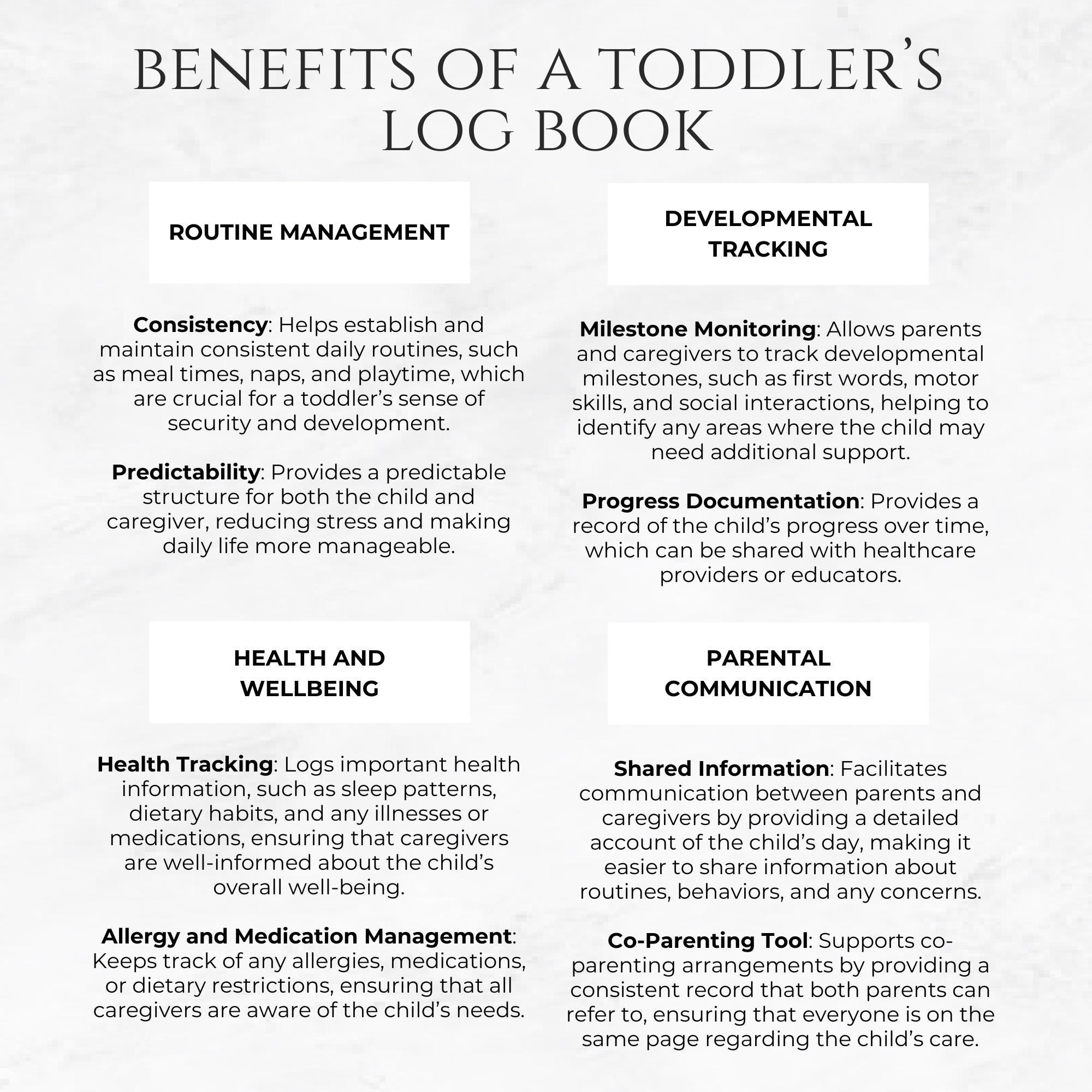 Toddler Daily Log Book Printable Childcare Daycare Tracker Nursery ...