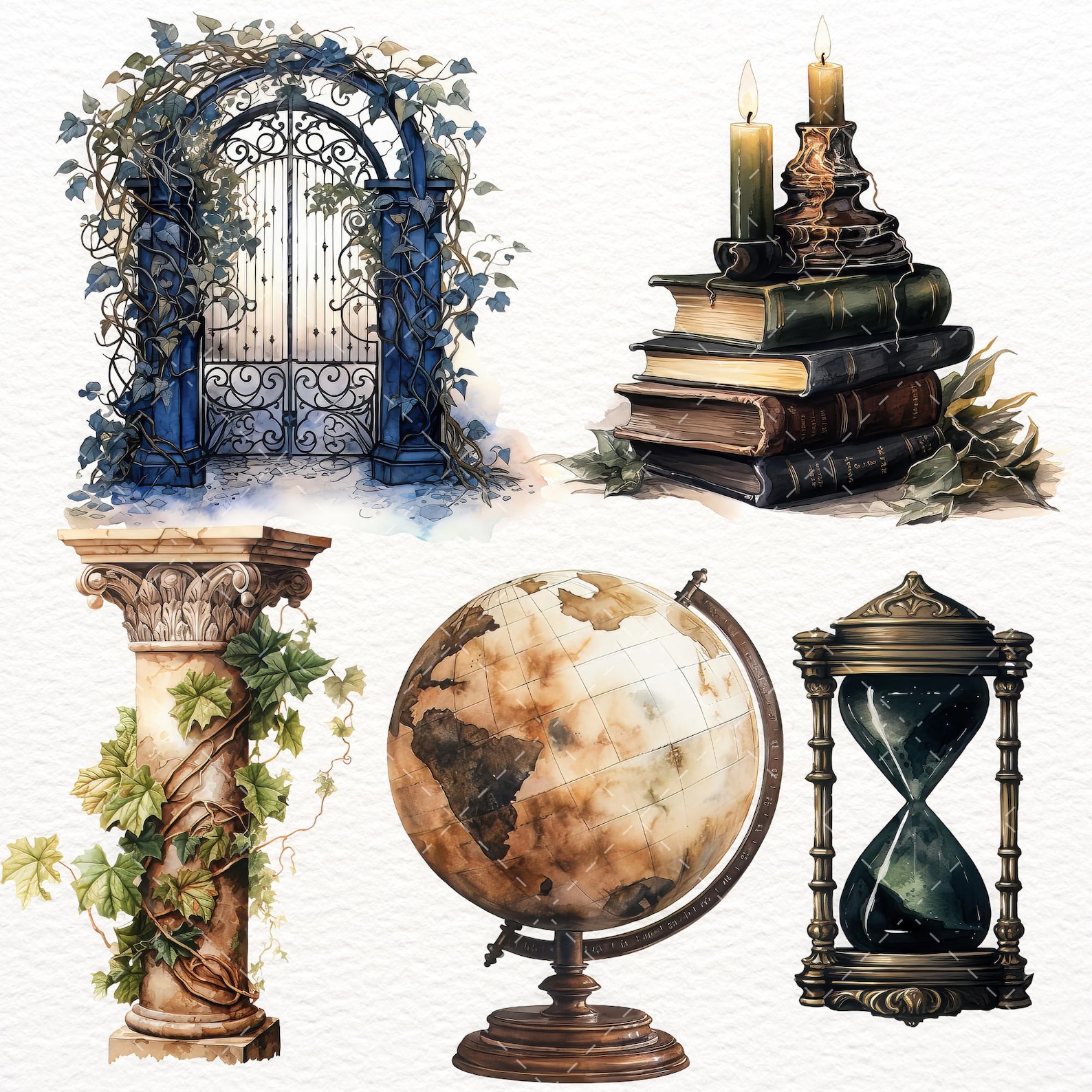 Dark Academia Clipart Vintage Aesthetic Clipart Gothic Academic Graphics Antique Clipart ...