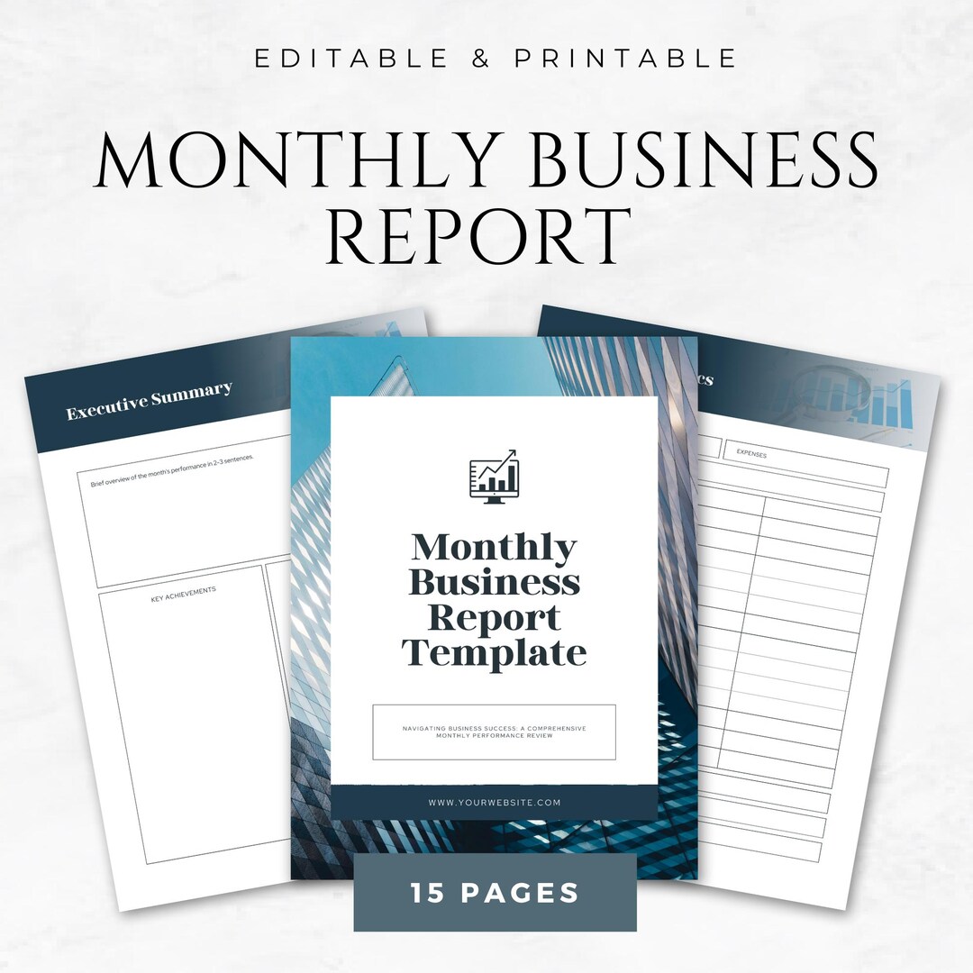 Monthly Business Report Template Printable Financial Report Performance ...